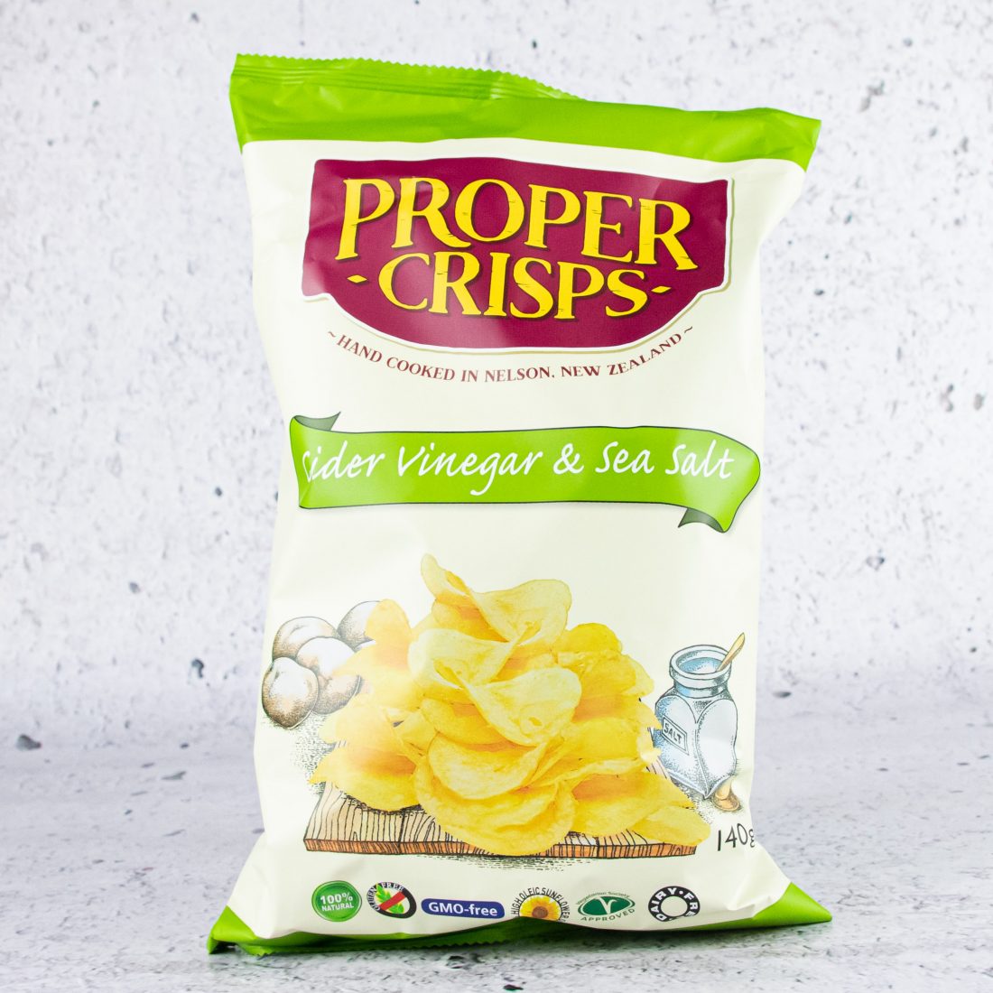 Proper Crisps Cider Vinegar & Sea Salt 140G