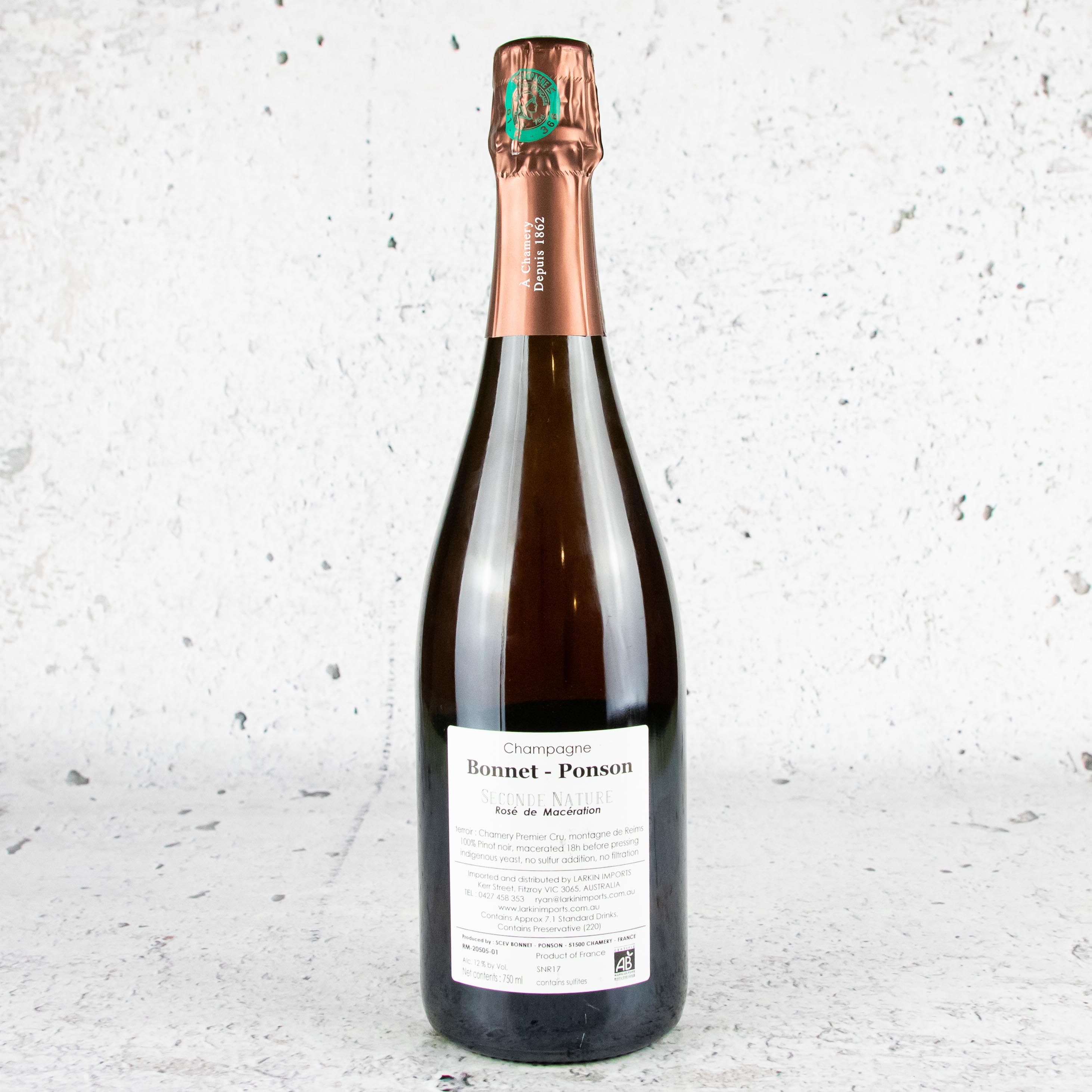 2017 Bonnet-Ponson AOC Champagne ‘Seconde Nature Rosé de Macération