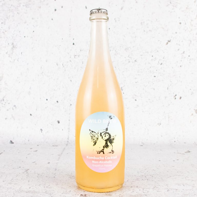 Wild Brew Kombucha Cocktail Non-Alcoholic Grapefruit Paloma